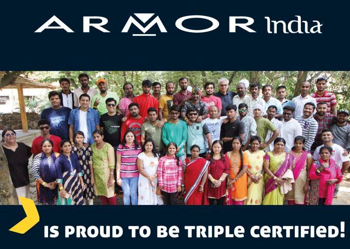 ARMOR India obtains triple certification - ARMOR-IIMAK